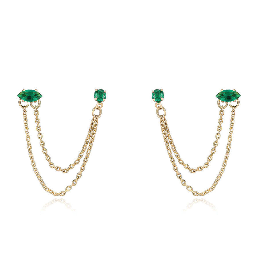 RwandAir – Duty Free Preorder. Ettika Double Piercing Chain Dangle Earrings